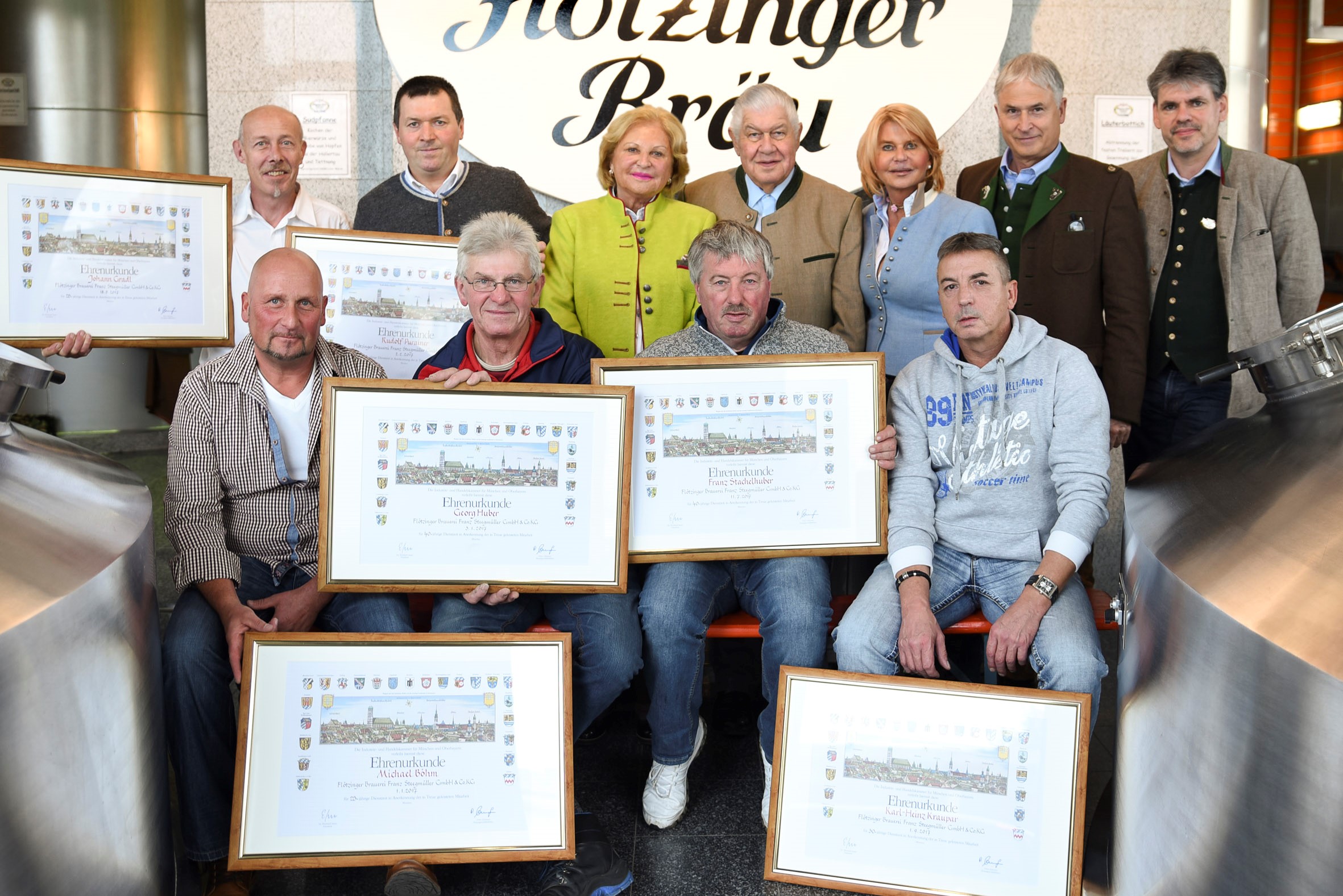 Flötzinger Bräu ehrte Betriebsjubilare – Samerberger Nachrichten