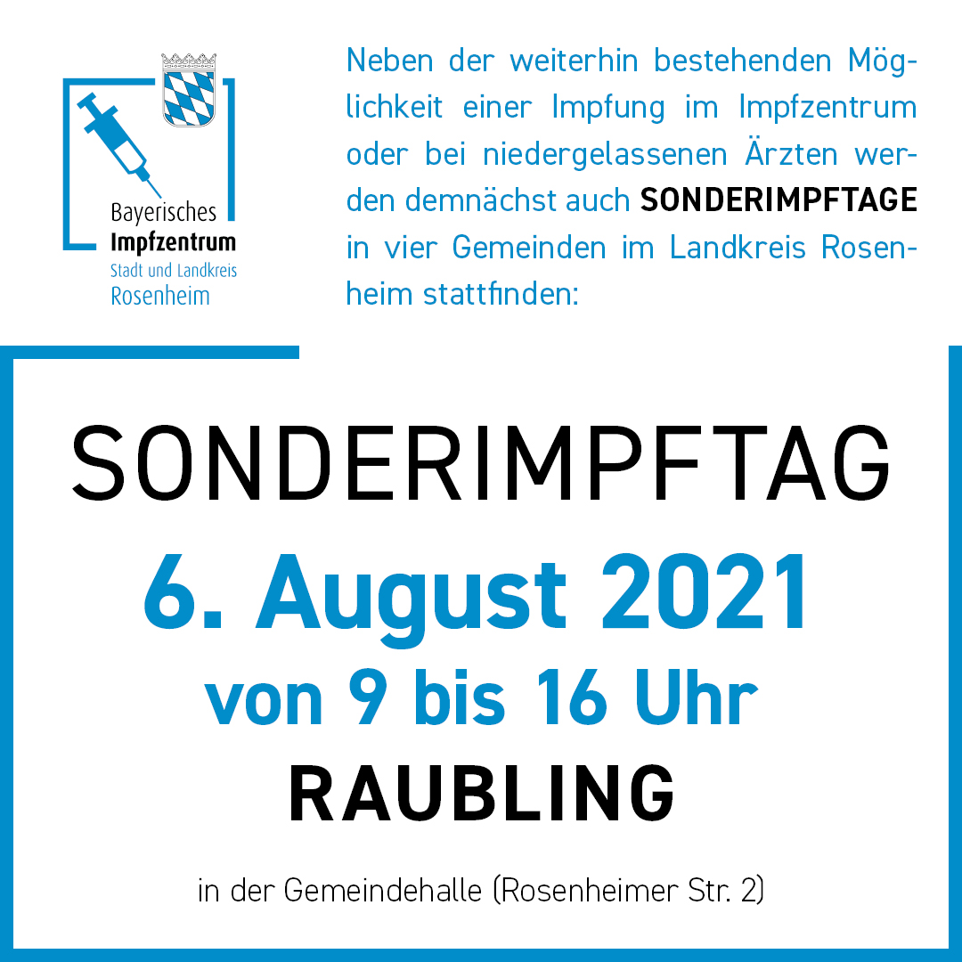 04_Raubling_Anzeige_Gesundheitsamt_Sonderimpfaktion_16_07_2021 – Samerberger Nachrichten