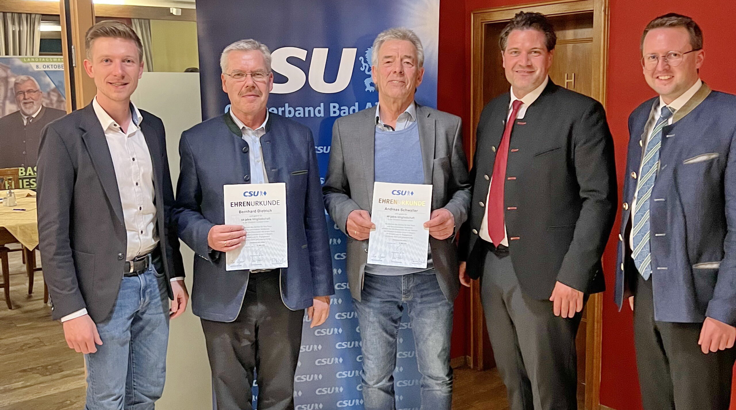 Ehrungen und Neuwahlen bei der CSU Bad Aibling – Samerberger Nachrichten