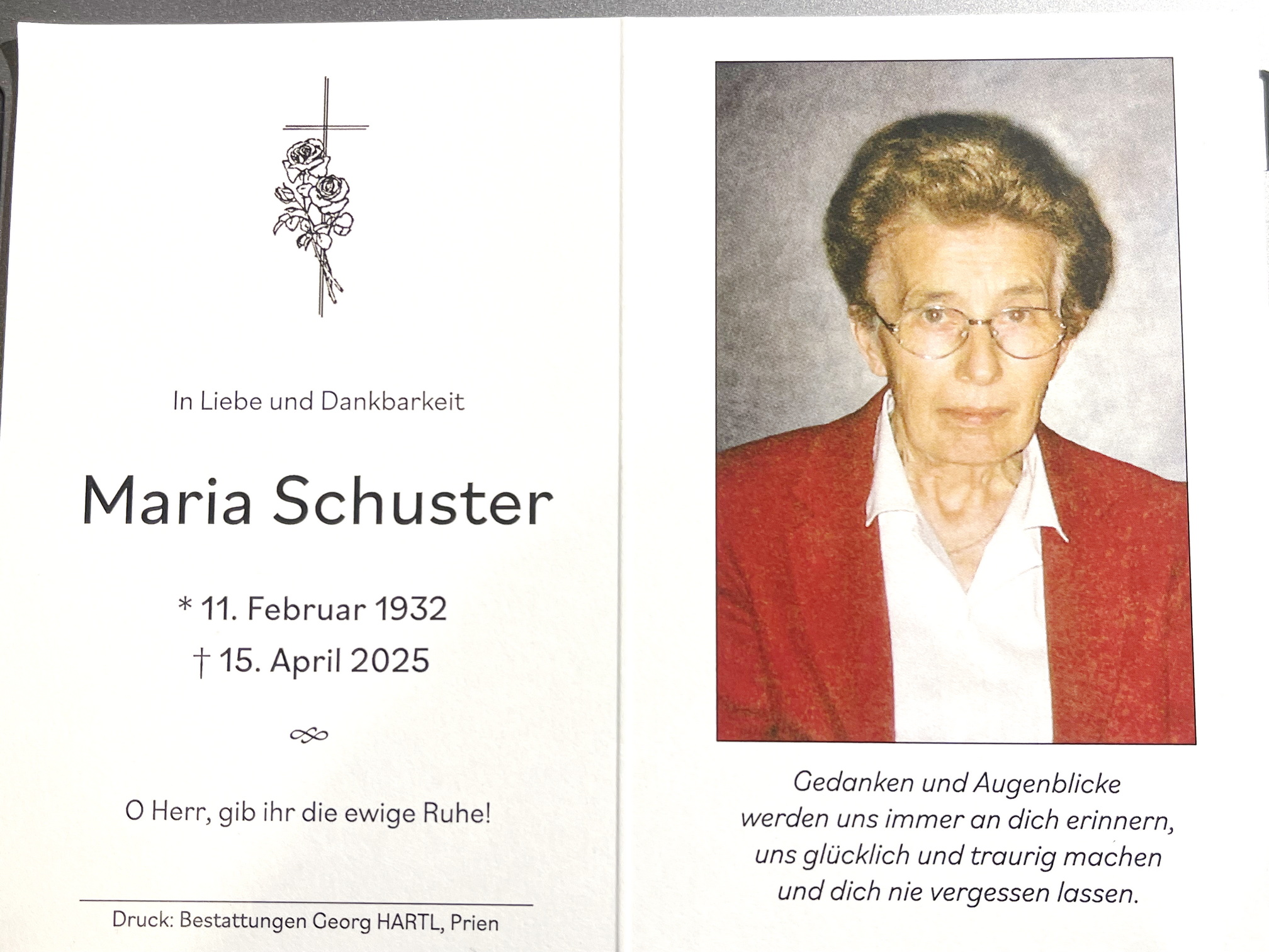 Am Grab von Maria Schuster aus Bachham – Samerberger Nachrichten