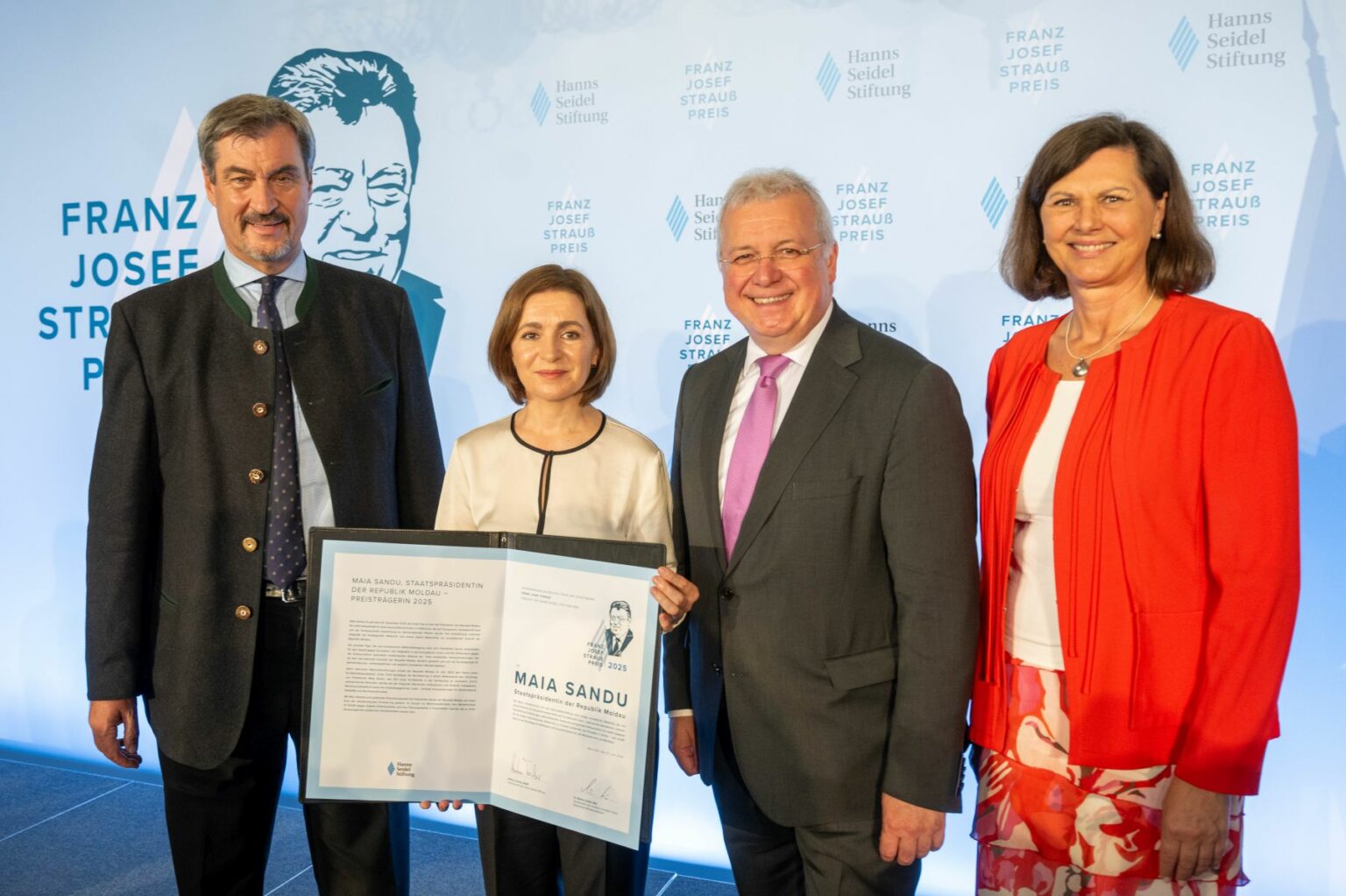 Maia Sandu erhält Franz Josef Strauß-Preis – Samerberger Nachrichten